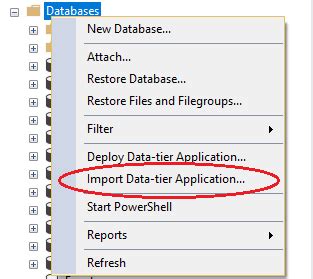 Import BACPAC File To SQL Server