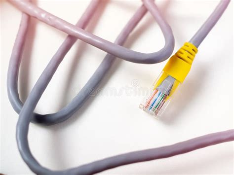 Ethernet Cable Stock Image Image Of Connector Gray 128391329
