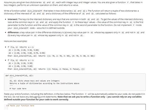 Solved Assume You Are Given Two Dictionaries D And D Chegg