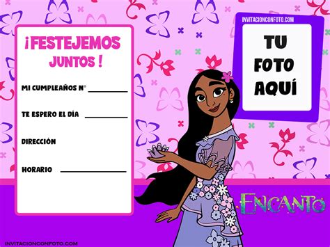 Invitaciones Isabela Encanto Para Editar Con Foto Invitaciones De