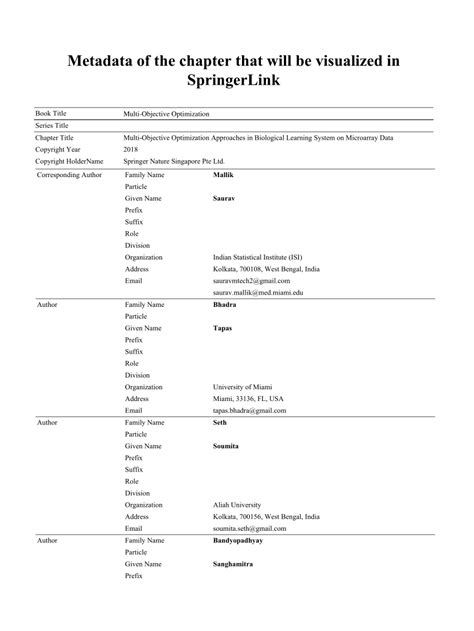 pdf multi objective optimization approaches in biological learning