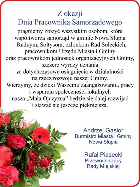 Z okazji Dnia Samorządowca Miasto i Gmina Nowa Słupia