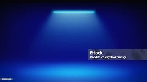 미래 지향적 인 푸른 무대 배경입니다 네온으로 조명되는 객실 현대적인 청록색 Led 스포트라이트 제품 프리젠테이션 광고를 표시하기 위한 미니멀한 배경 디자인 쇼케이스 벡터