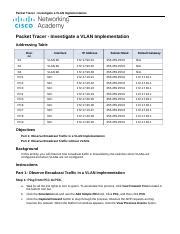 Packet Tracer Investigate A VLAN Implementation Docx Packet Tracer Investigate A