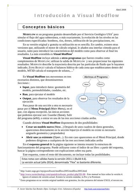Pdf Abril 2008 Introducción A Visual Modflow Al