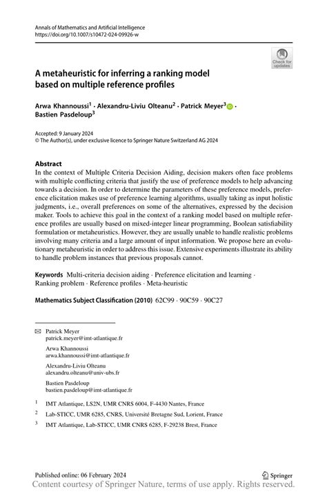 A Metaheuristic For Inferring A Ranking Model Based On Multiple Reference Profiles