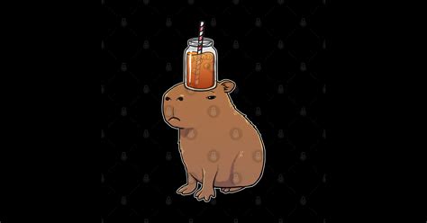 Capybara With Iced Tea On Its Head Capybaras Sticker Teepublic