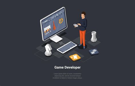 Premium Vector Game Development Concept Gamedev In Process Of Create And Develop New Computer