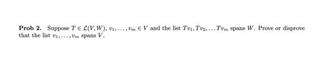 Solved Prob Suppose TL V W V VmV And The List Chegg Com