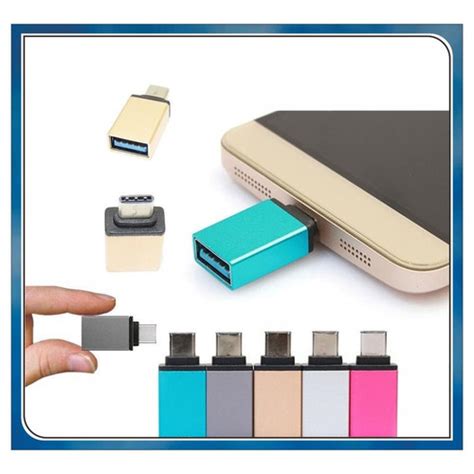 Jual BESI OTG USB TYPE C Sambungan Connector Type C To Normal USB Port Hitam Kota Surabaya