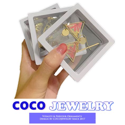 Cocojewelry ฟิล์ม Pe ใสแสดงระงับบรรจุภัณฑ์เครื่องประดับแหวนสร้อยข้อมือสินค้าขนาดเล็กกล่องของขวัญ