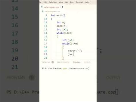 Square Pattern Using * | C++ | Patterns in C++ | Programming With Me ...