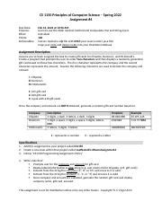 Cs Assignment Docx Cs Principles Of Computer Science