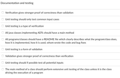 Solved Documentation And Testing Verification Gives Stronger Chegg