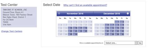 Testing Center Detail