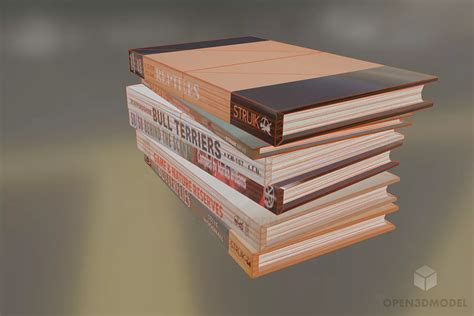 Simple Book Stack Free 3d Model Blend C4d Dae Fbx Max
