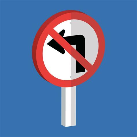No Left Turn Sign Mutcd D Shape Vector Illustration Vector Art At Vecteezy
