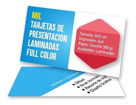 3000 Tarjetas Presentacion Color 2 Lados Laminadas Con Envio Envío gratis