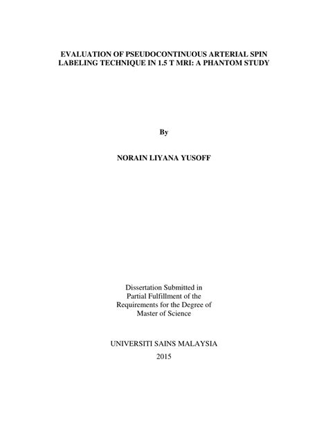 Pdf Evaluation Of Pseudocontinuous Arterial Spin Labeling Technique