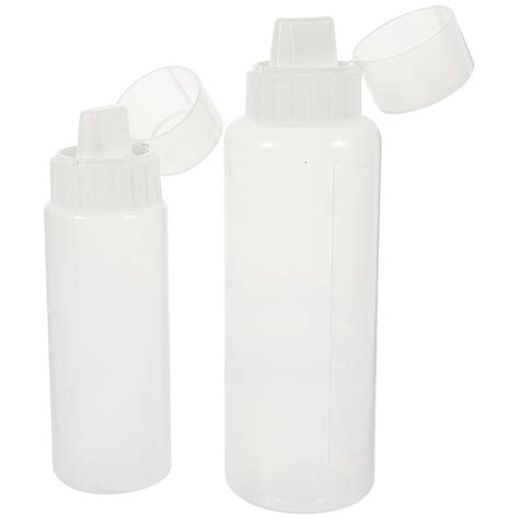 2 Pcs Transparent Plastic Tomato Salsa Squeeze Bottle Mustard Sauce