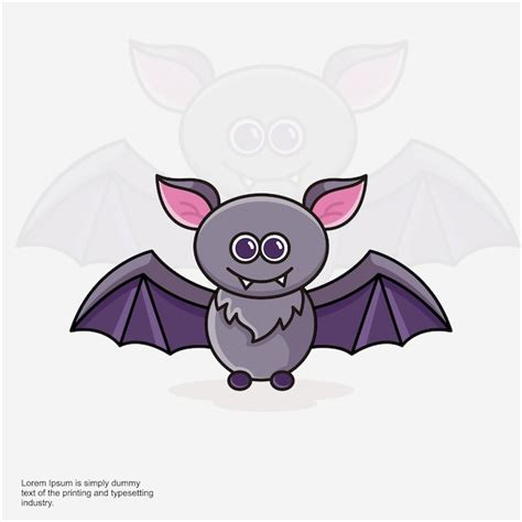 Conception De Vecteur De Logo De Chauve Souris Mignon Vecteur Premium