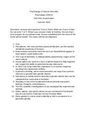 Exploring Human Sexuality Psychology Gender Identity And Course Hero