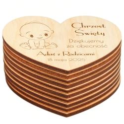 PODZIĘKOWANIA DLA GOŚCI CHRZEST PERSONALIZOWANIE MAGNES SERCE STRONA SKLEP