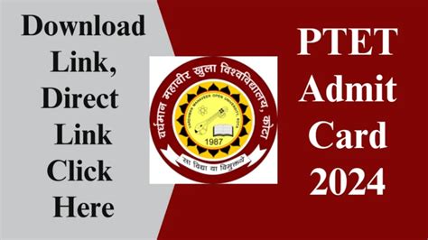 Rajasthan Ptet Admit Card Check 2024 राजस्थान पीटीईटी एडमिट कार्ड