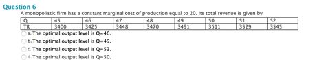 solved question 5 the optimal amount of output that a firm