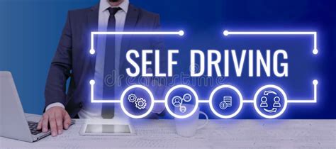 Conceptual Caption Self Driving Word Written On Autonomous Vehicle Ability To Navigate Without