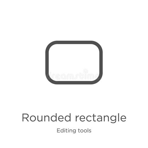 Rounded Rectangle Icon Vector From Editing Tools Collection Thin Line Rounded Rectangle Outline
