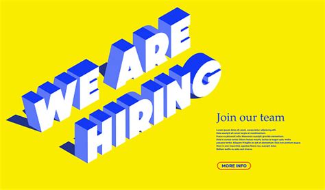 우리는 메시지 3d 타이포그래피 현대적인 스타일을 고용하고 있습니다 객실 있음에 대한 스톡 벡터 아트 및 기타 이미지 객실 있음 검색 고용과 노동 Istock