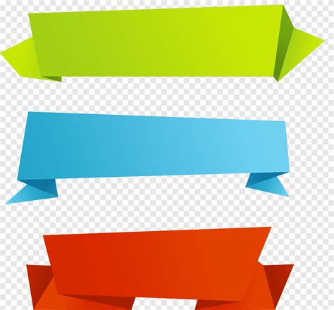 녹색 파랑 및 빨강 리본 일러스트 종이 웹 배너 색상 노트 각도 리본 Png Pngegg