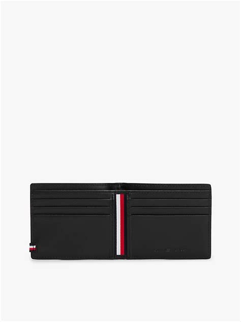Bifold Brieftasche Aus Leder Mit Logo Schwarz Tommy Hilfiger