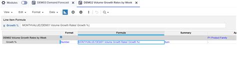 Create Dem03 Demand Forecast Module Growth Rate Line Item Zero