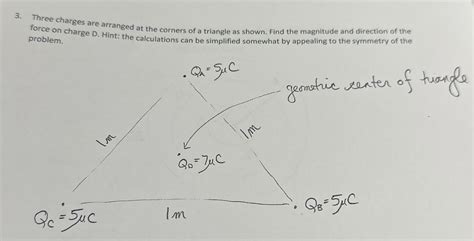 Solved Three Charges Are Arranged At The Corners Of A