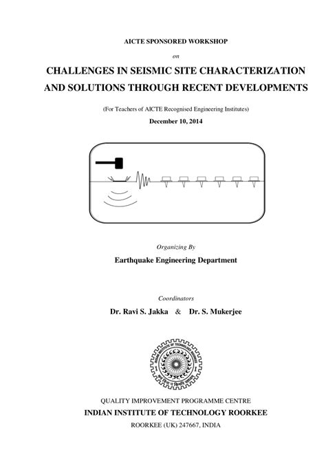 Pdf Challenges In Seismic Site Characterization And Solutions Through
