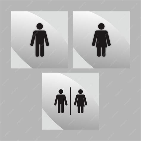간단한 화장실 화장실 로고 벡터 일러스트 레이션 프리미엄 벡터