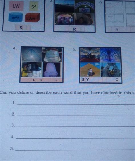 Can You Define Or Discribe Each Word That You Have Obtained In This