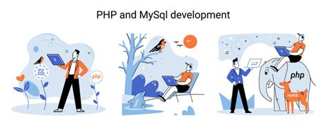 Php And Mysql Development Software Website Vector Image
