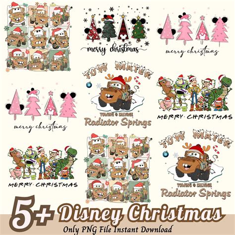 Retro Disney Merry Christmas Bundle Png Retro Christmas Png Disney