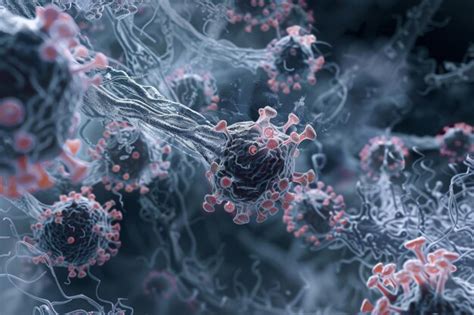 Detailed Microscopic Visualization Of A Virus Particle In Vivid Colors Premium Ai Generated Image