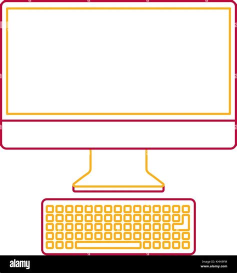 Monitor Computer Keyboard Technology Device Screen Stock Vector Image Art Alamy