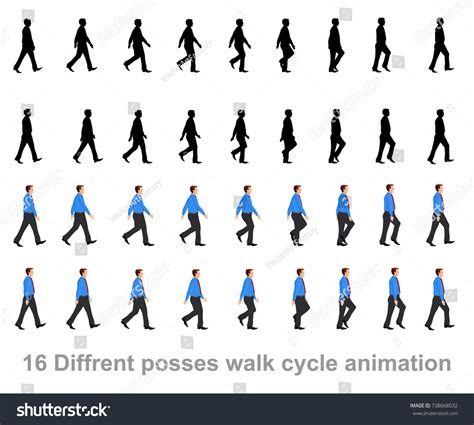 Stick Figure Walking Sprite Sheet