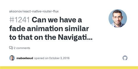 Can We Have A Fade Animation Similar To That On The Navigation