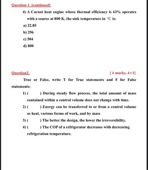 Solved Question 1 4 Marks 4x1 Choose The Correct Chegg Com