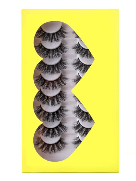 Beautykaisen 8pair 3d False Eyelashes Cat Eye Look Fluffy Wispy Faux