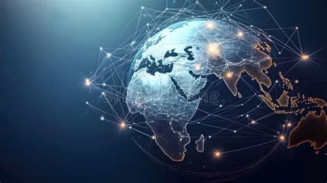 Digital Globe With Interconnected Nodes And Lines Stock Illustration