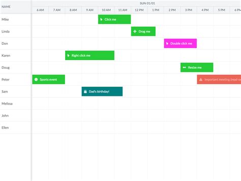 Bryntum Scheduler Examples