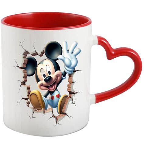 Cana Cu Mickey Mouse Zid Inimi Desene Disney Manusi Multicolor